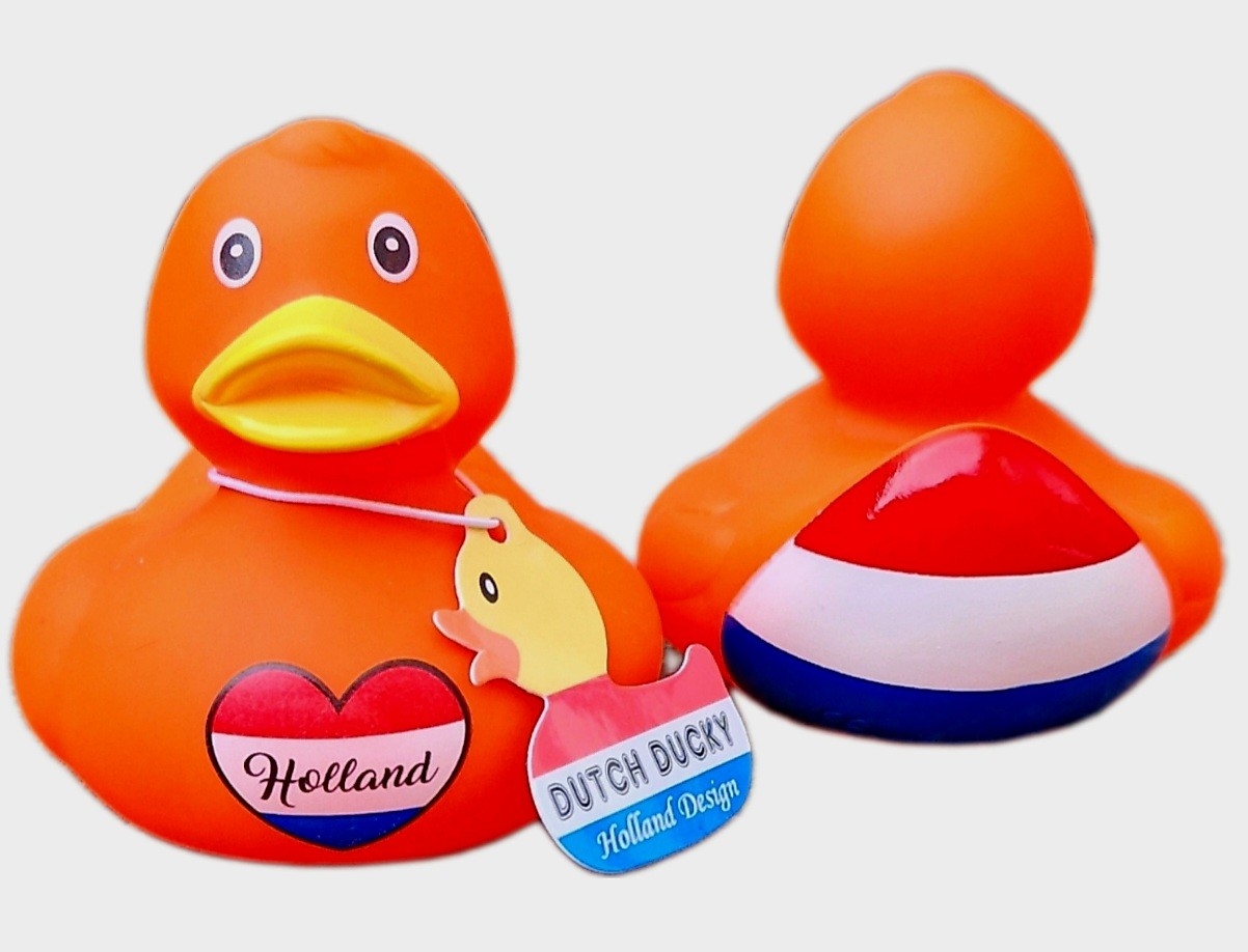 Rubber duck DUTCH DUCKY Orange 8 cm B