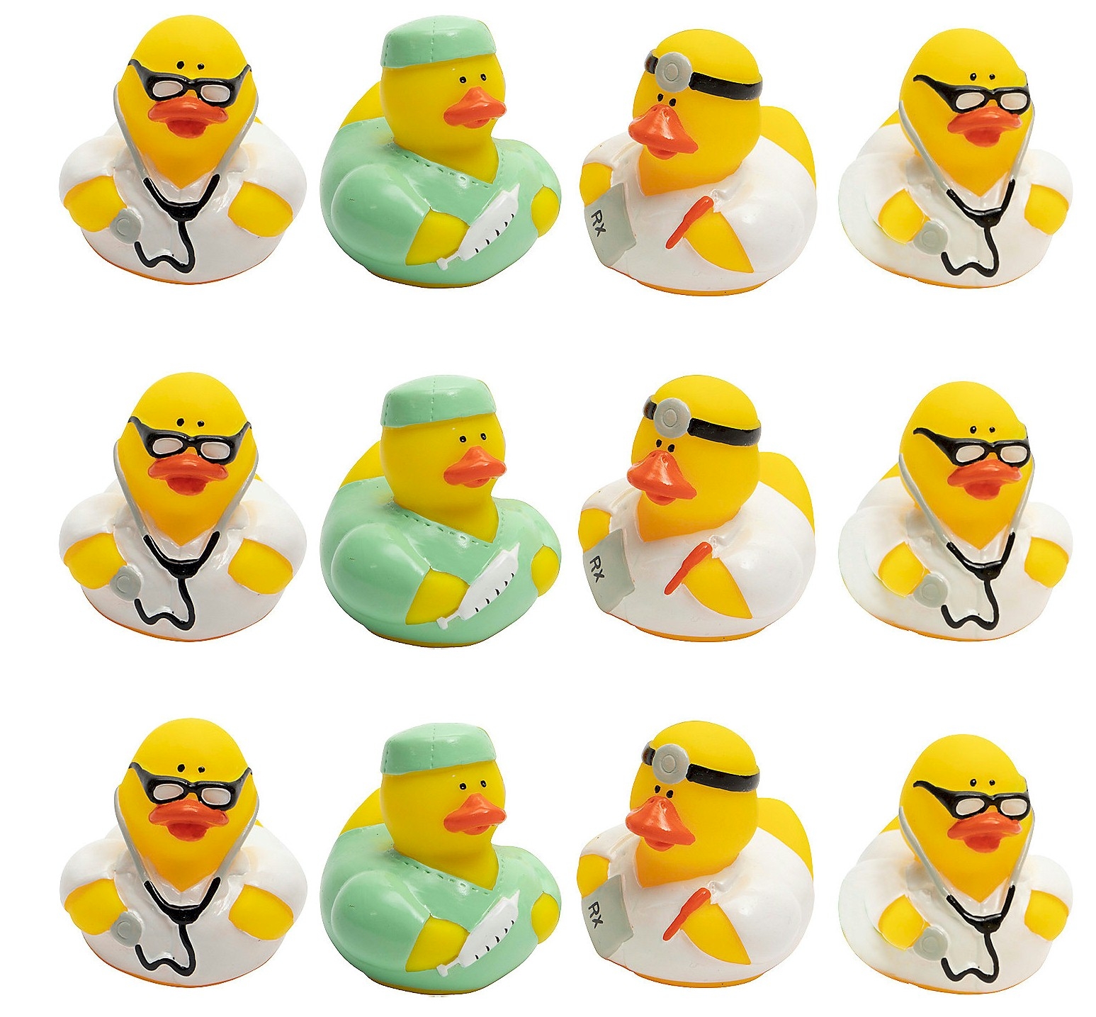 Rubber duck mini doctor (per 3)