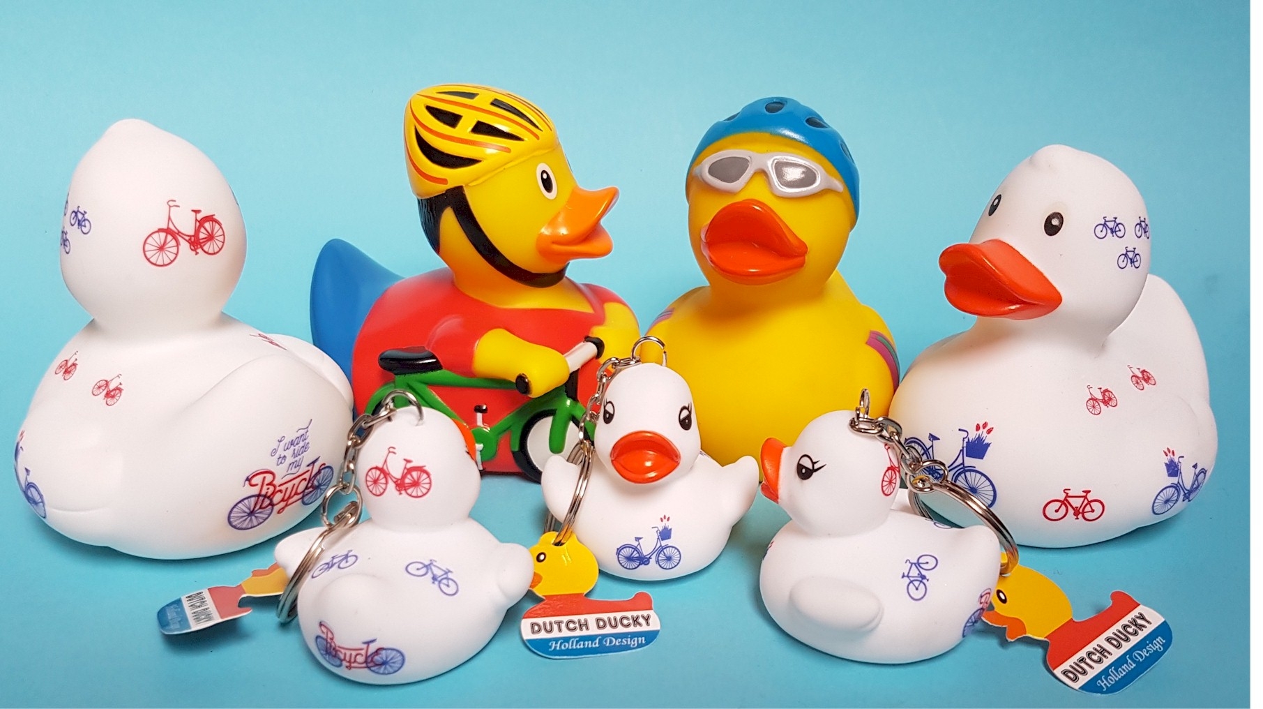 Badeend DUTCH DUCKY fiets 8 cm B